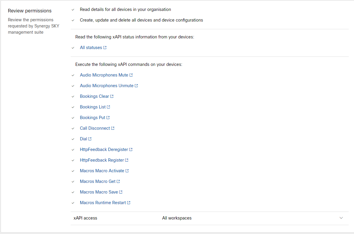 Webex Workspace Integration – Synergy SKY Support